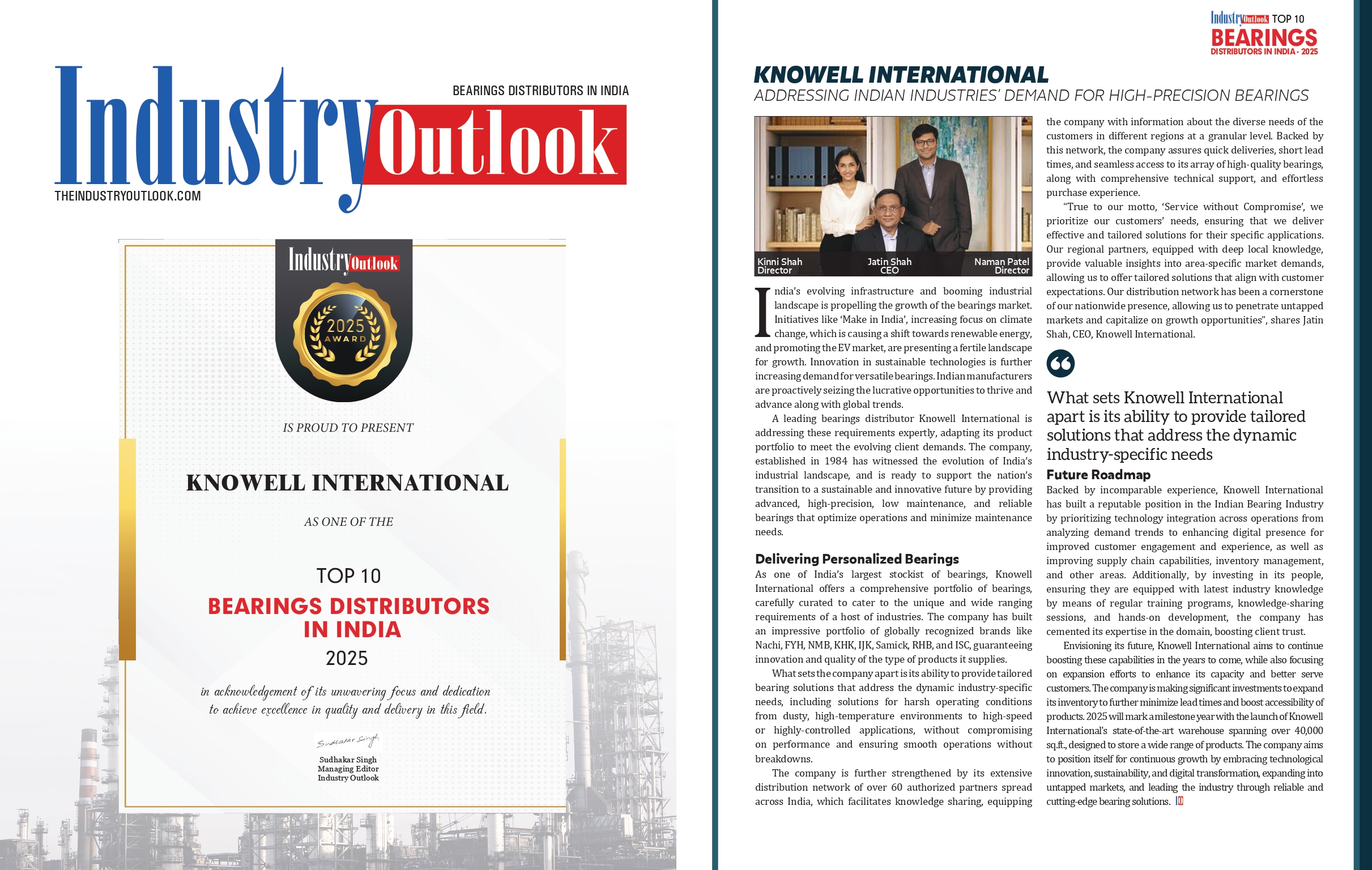 Knowell International Among Top Bearings Distributors India (2025)